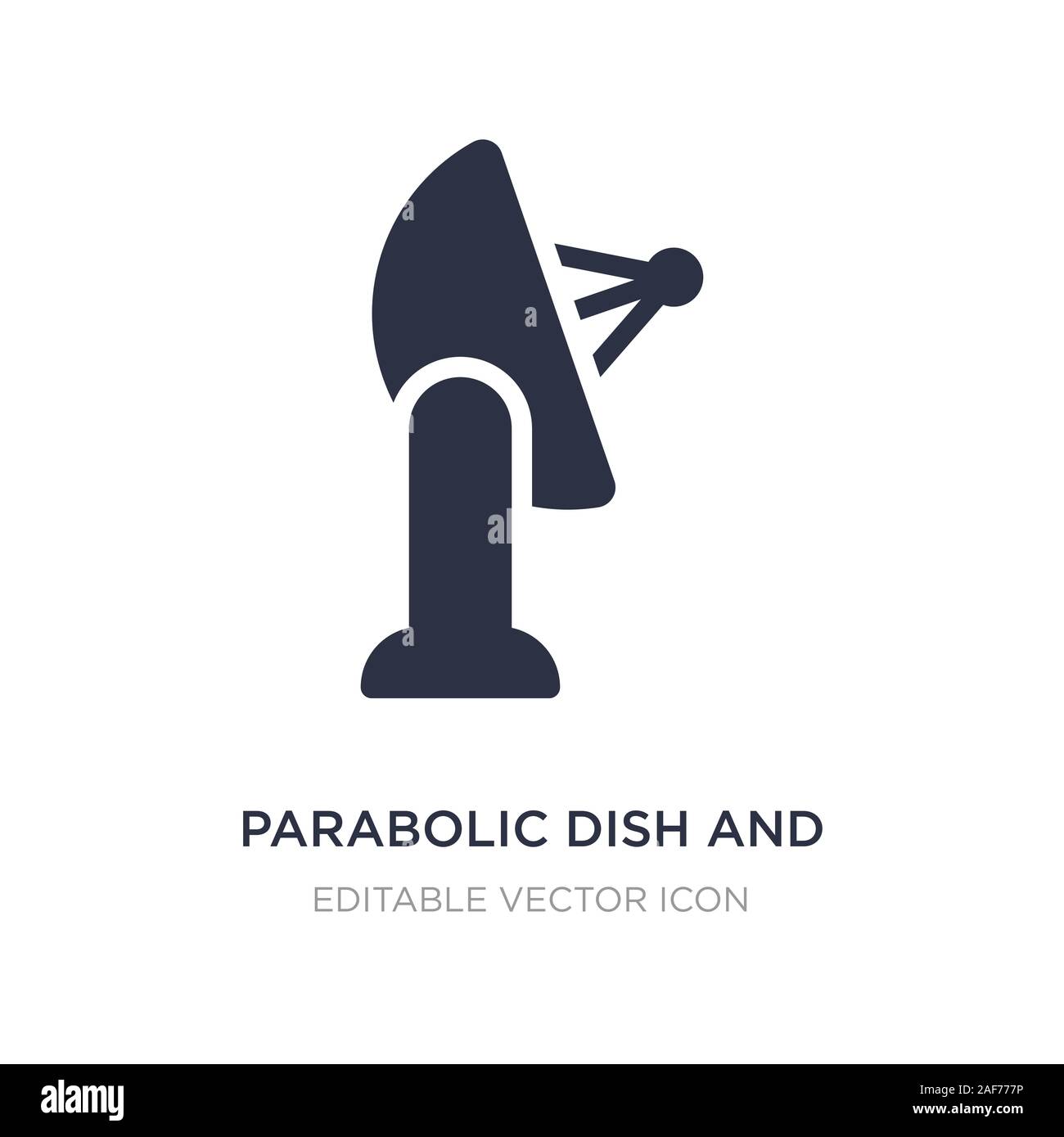 parabolic dish and icon on white background. Simple element ...