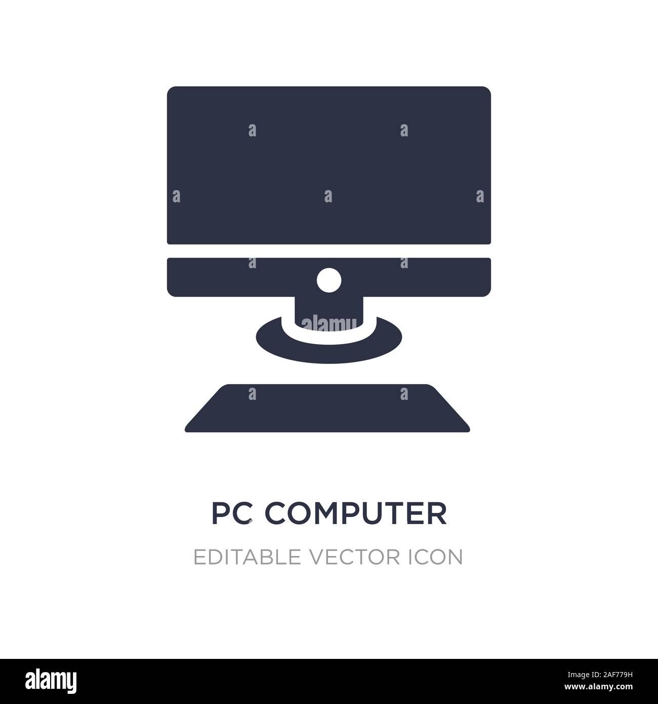 pc computer with monitor icon on white background. Simple element ...