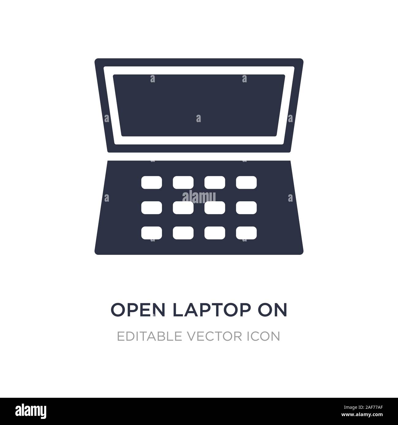 open laptop on icon on white background. Simple element illustration ...