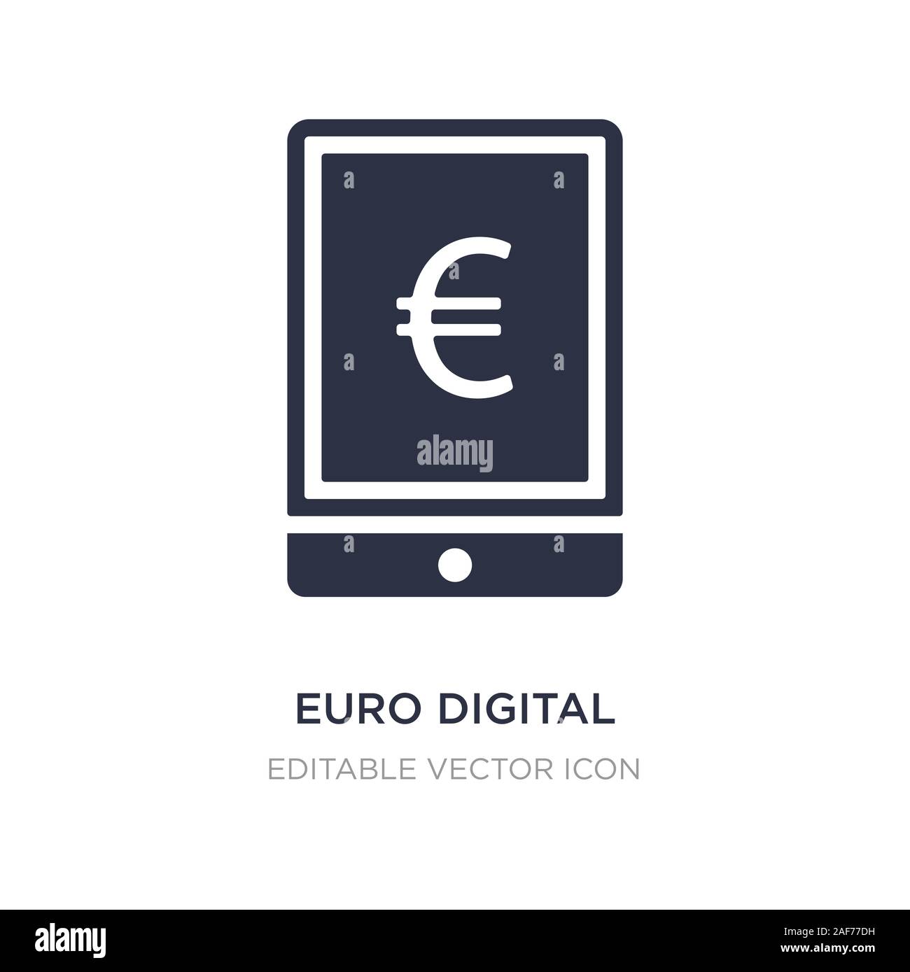euro digital commerce icon on white background. Simple element ...