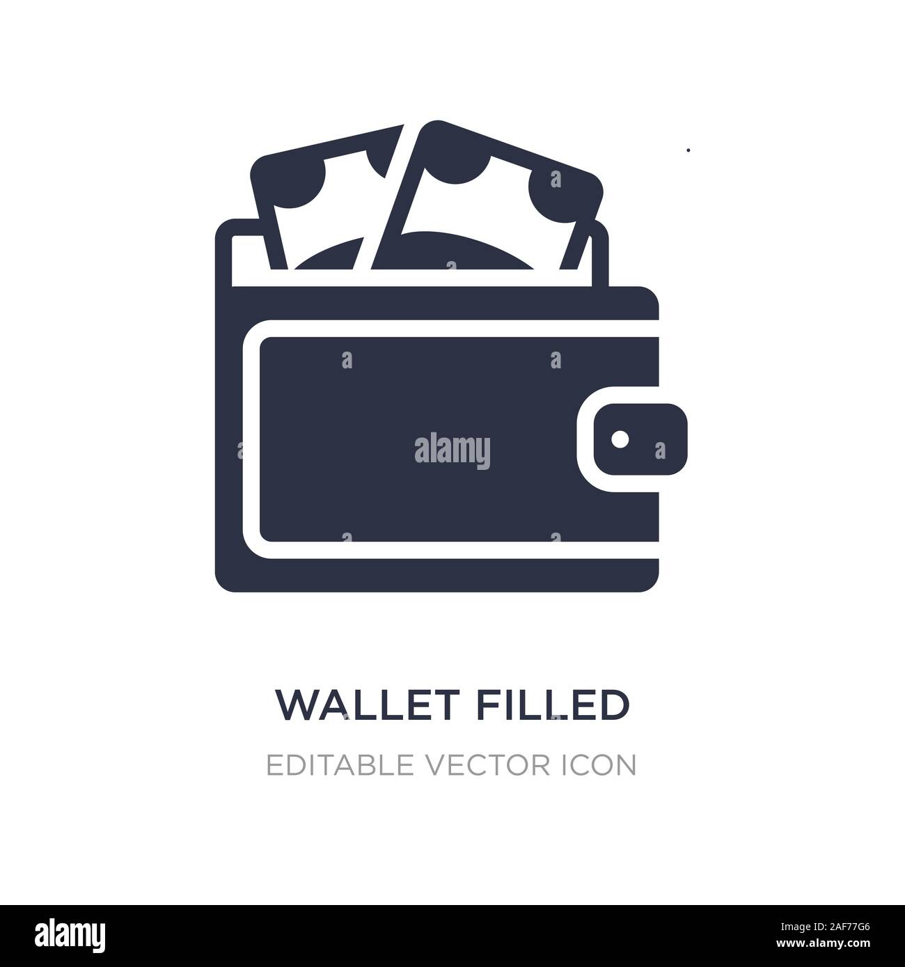 wallet filled money tool icon on white background. Simple element ...