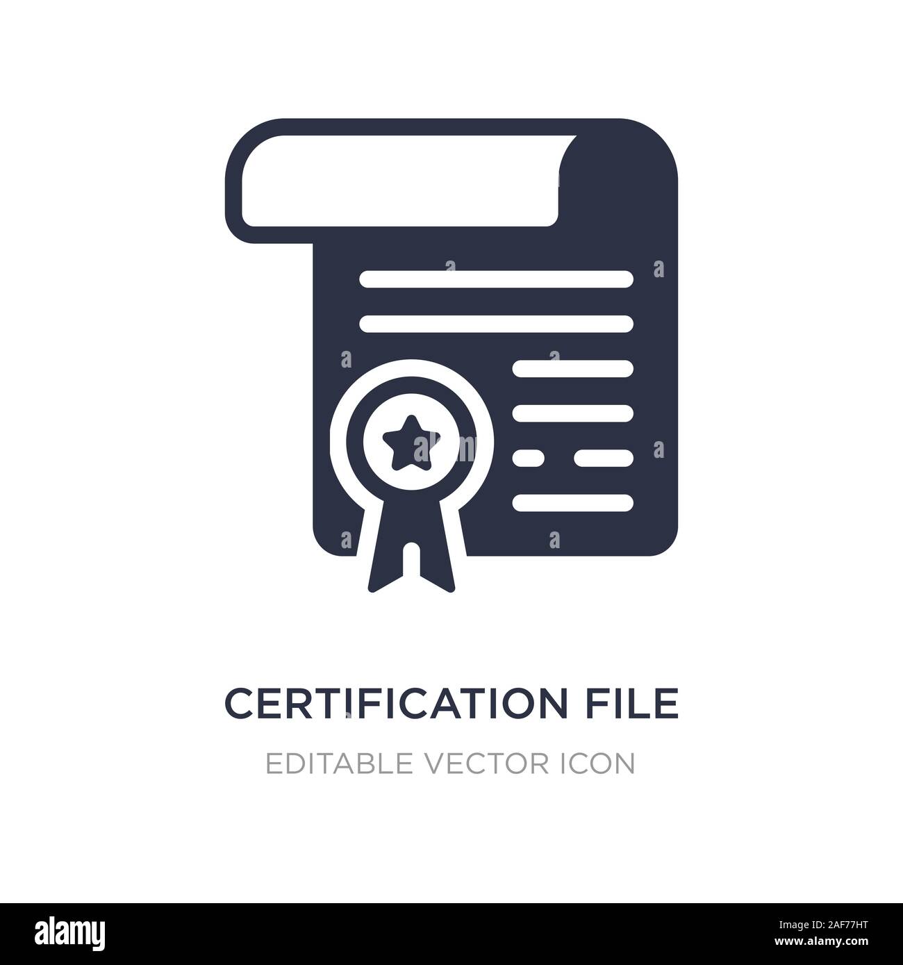 certification file icon on white background. Simple element ...