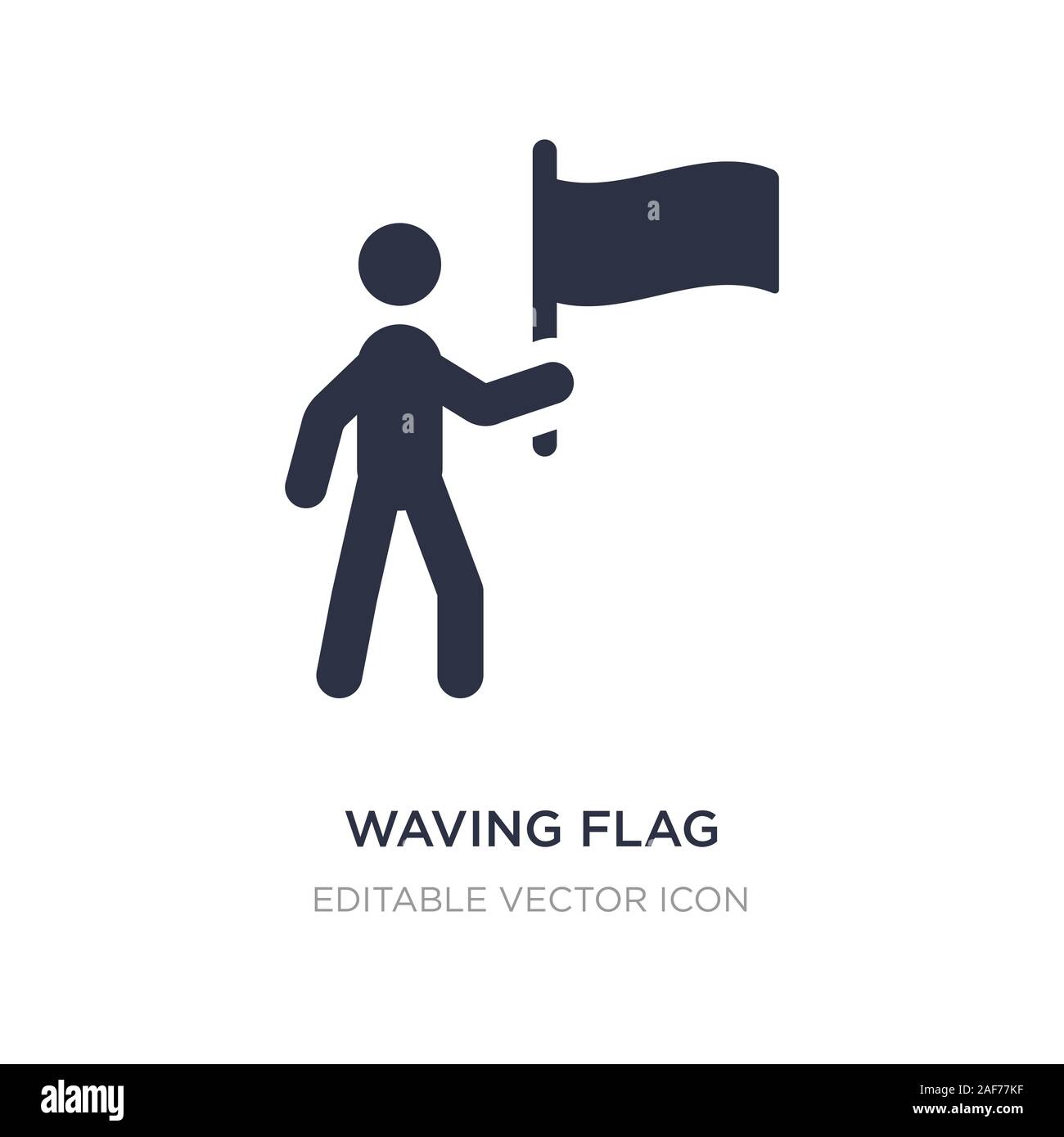 waving flag icon on white background. Simple element illustration from ...