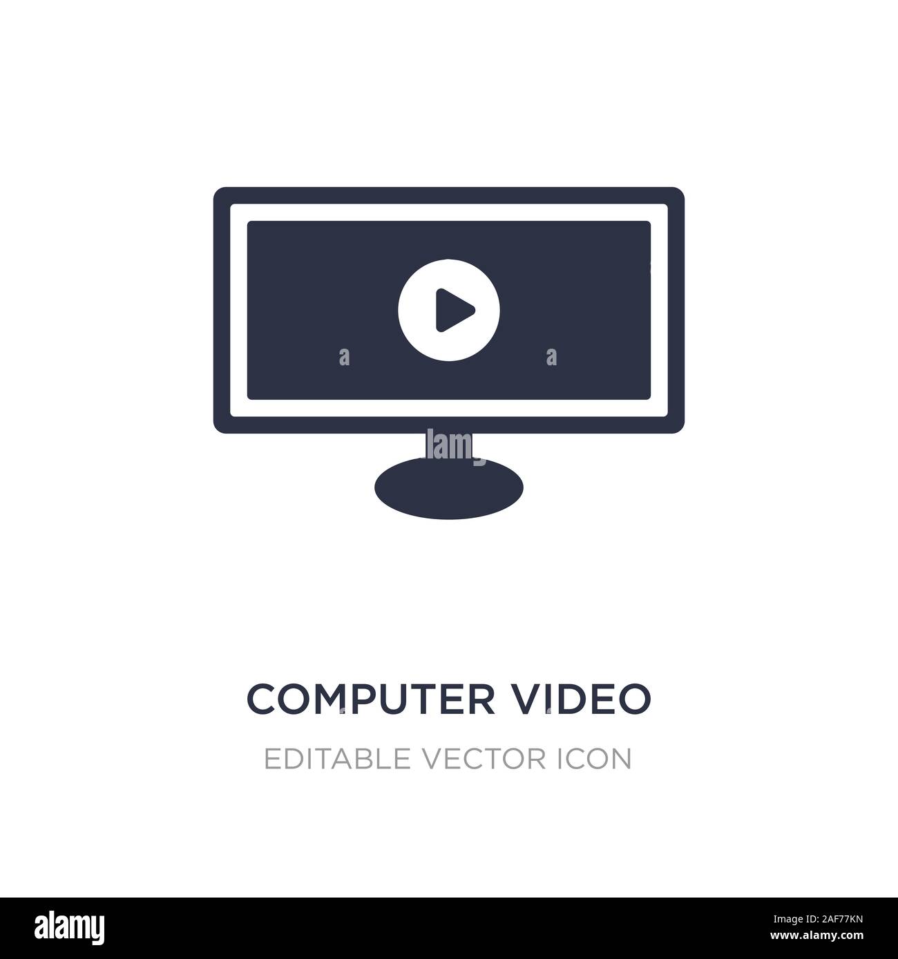 computer video icon on white background. Simple element illustration ...