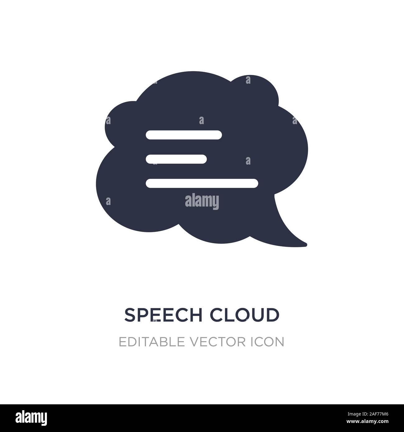 speech cloud icon on white background. Simple element illustration from ...