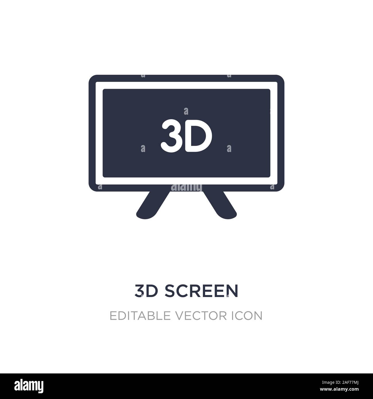 3d screen icon on white background. Simple element illustration from ...