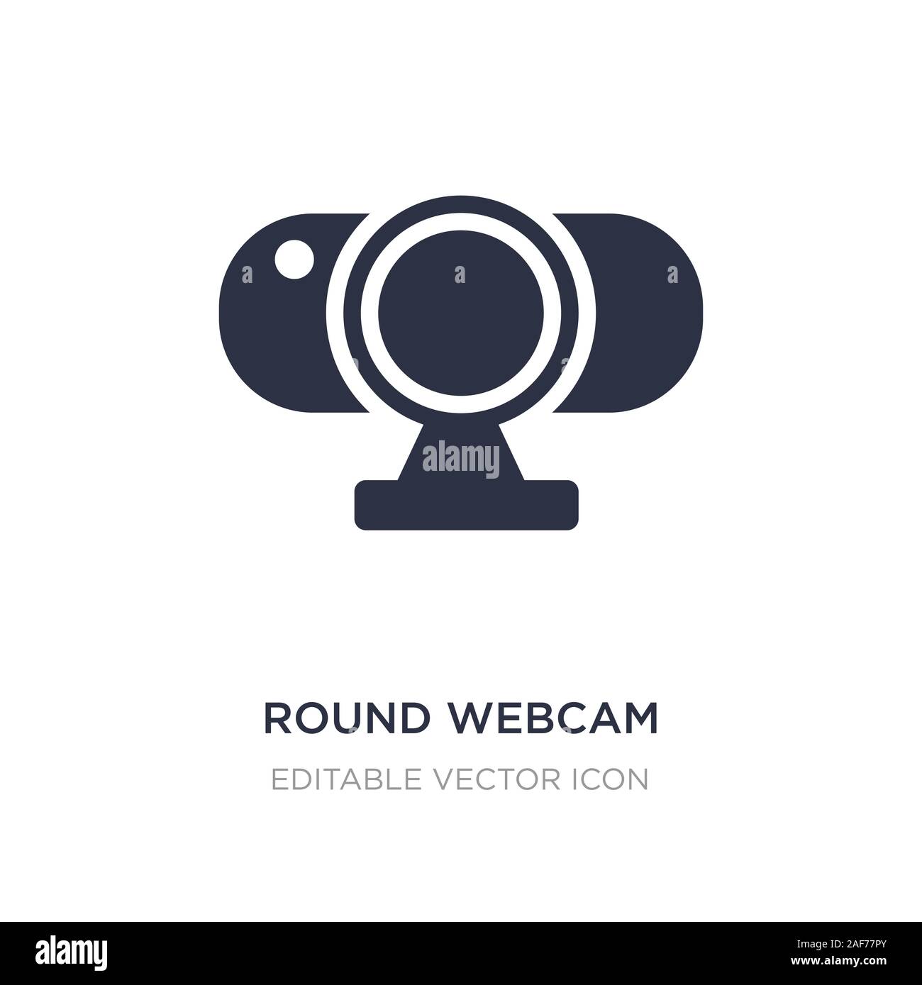 round webcam icon on white background. Simple element illustration from Computer concept. round ...