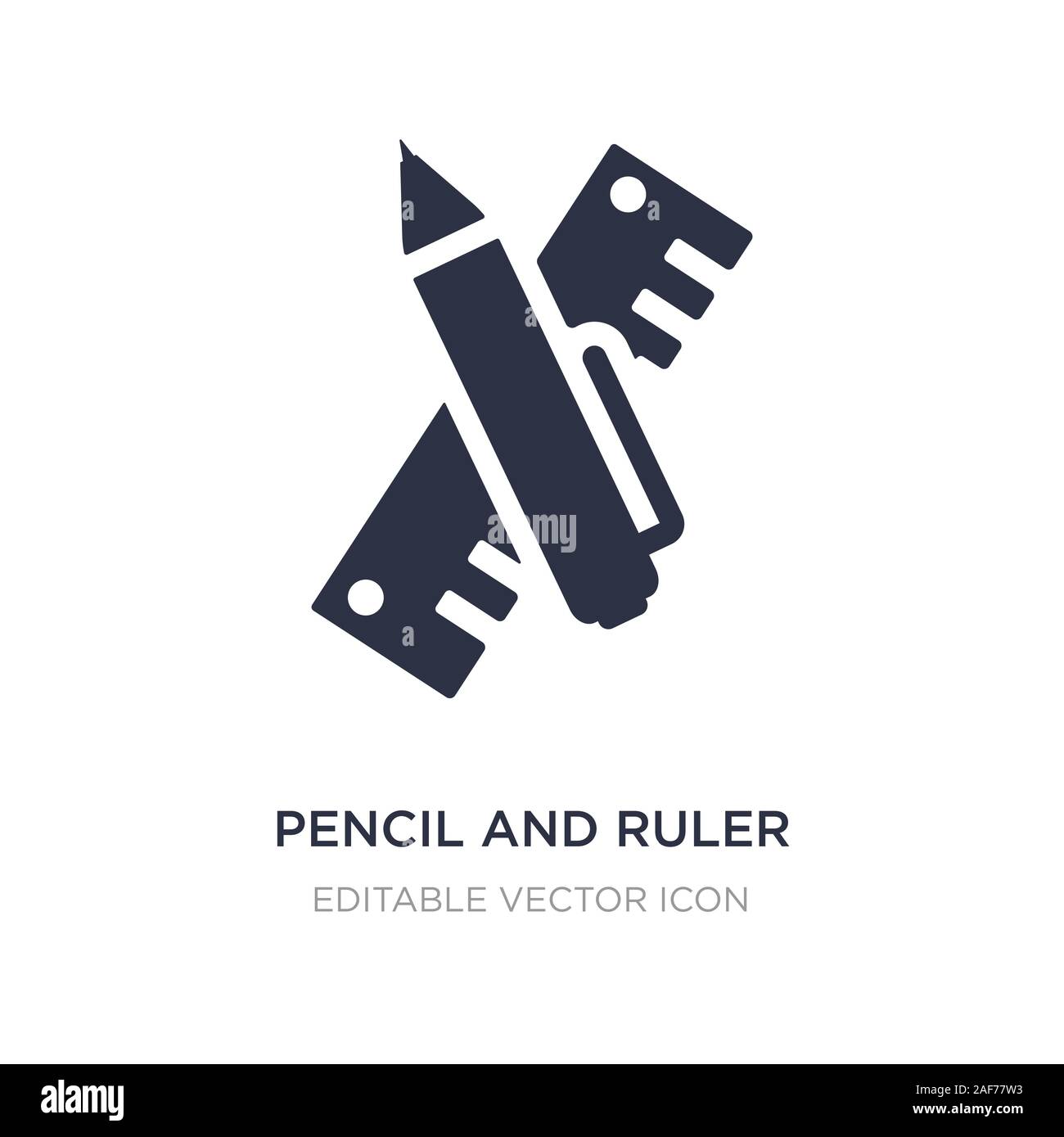 pencil and ruler icon on white background. Simple element illustration ...