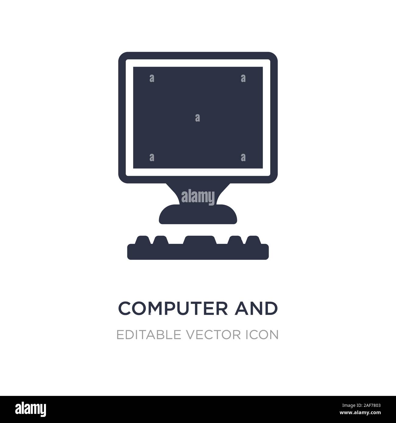 computer and monitor icon on white background. Simple element ...