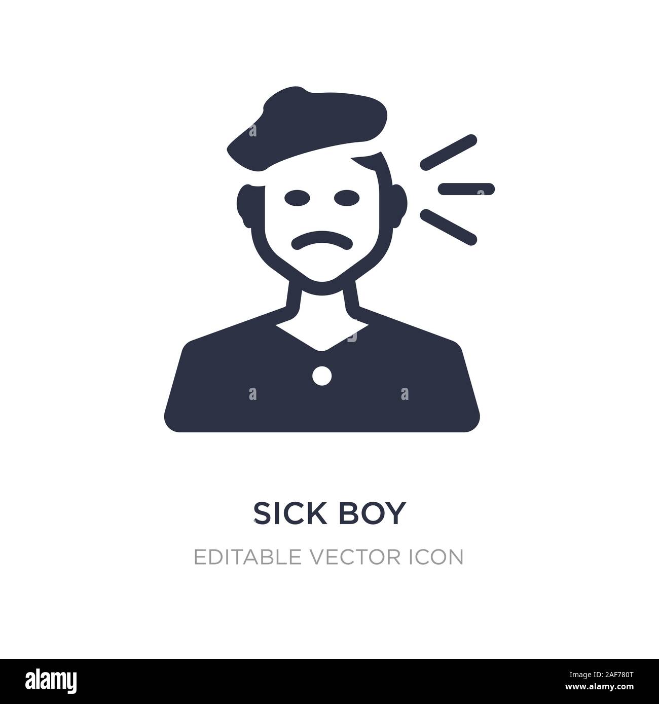 sick boy icon on white background. Simple element illustration from ...