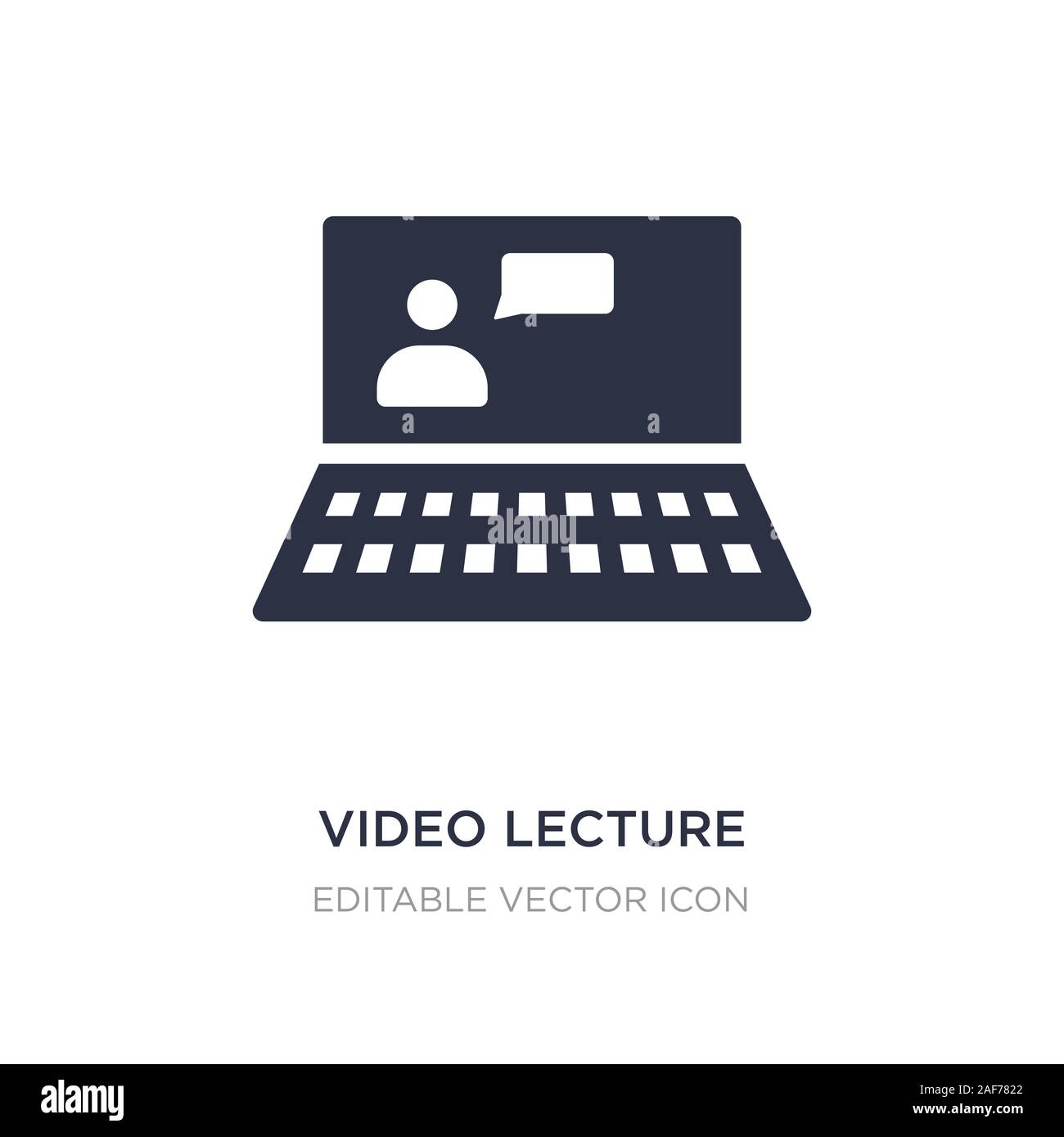 video lecture icon on white background. Simple element illustration ...