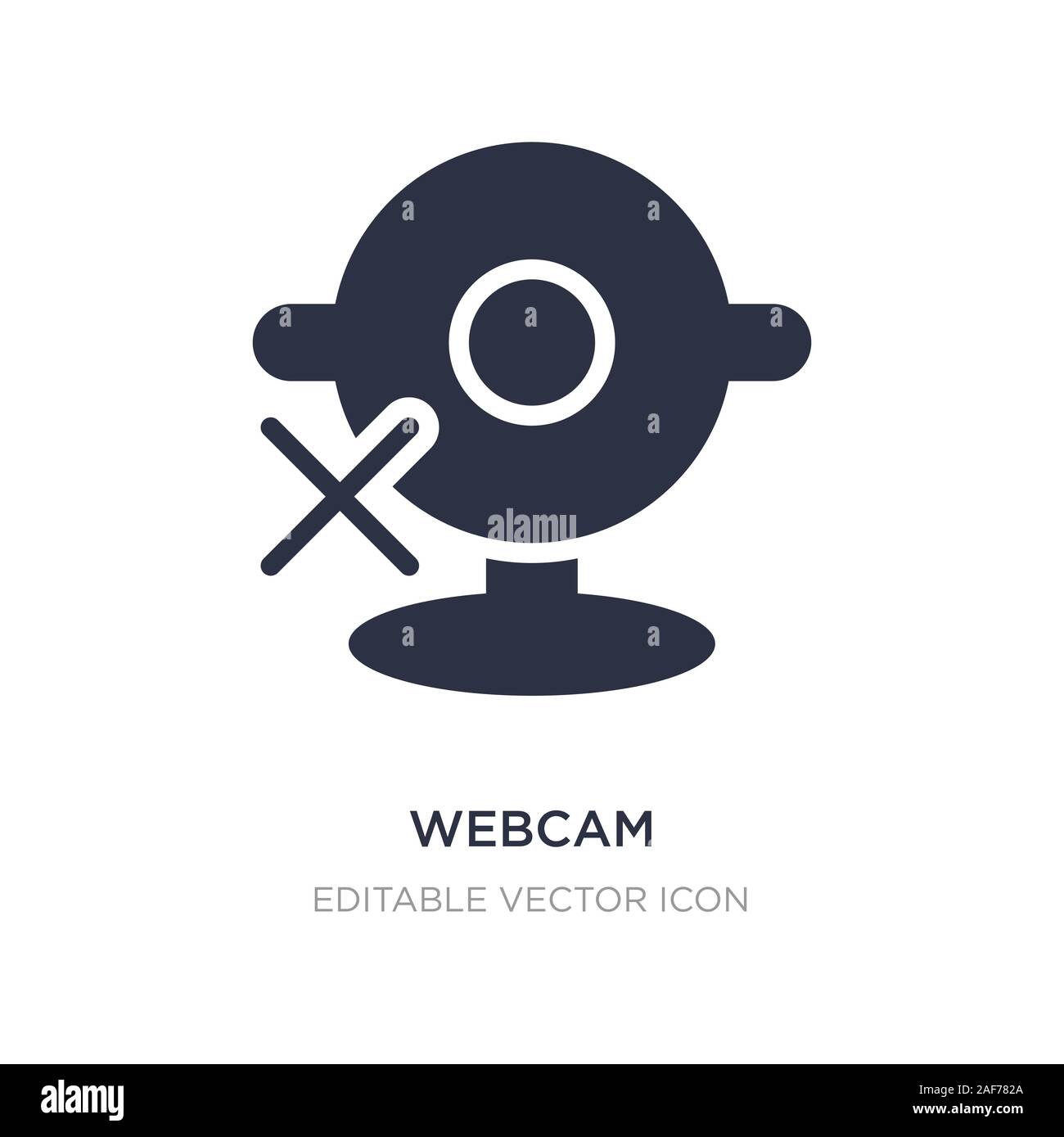webcam disconnected icon on white background. Simple element ...