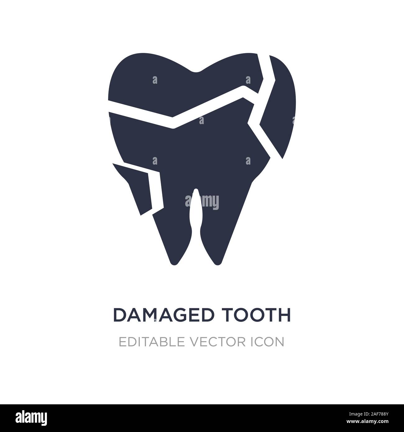 damaged tooth icon on white background. Simple element illustration ...