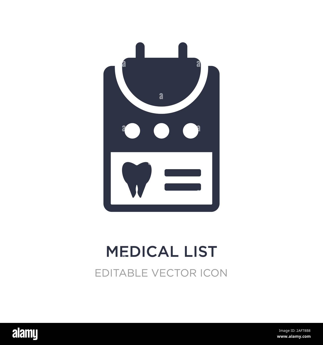 medical list icon on white background. Simple element illustration from ...