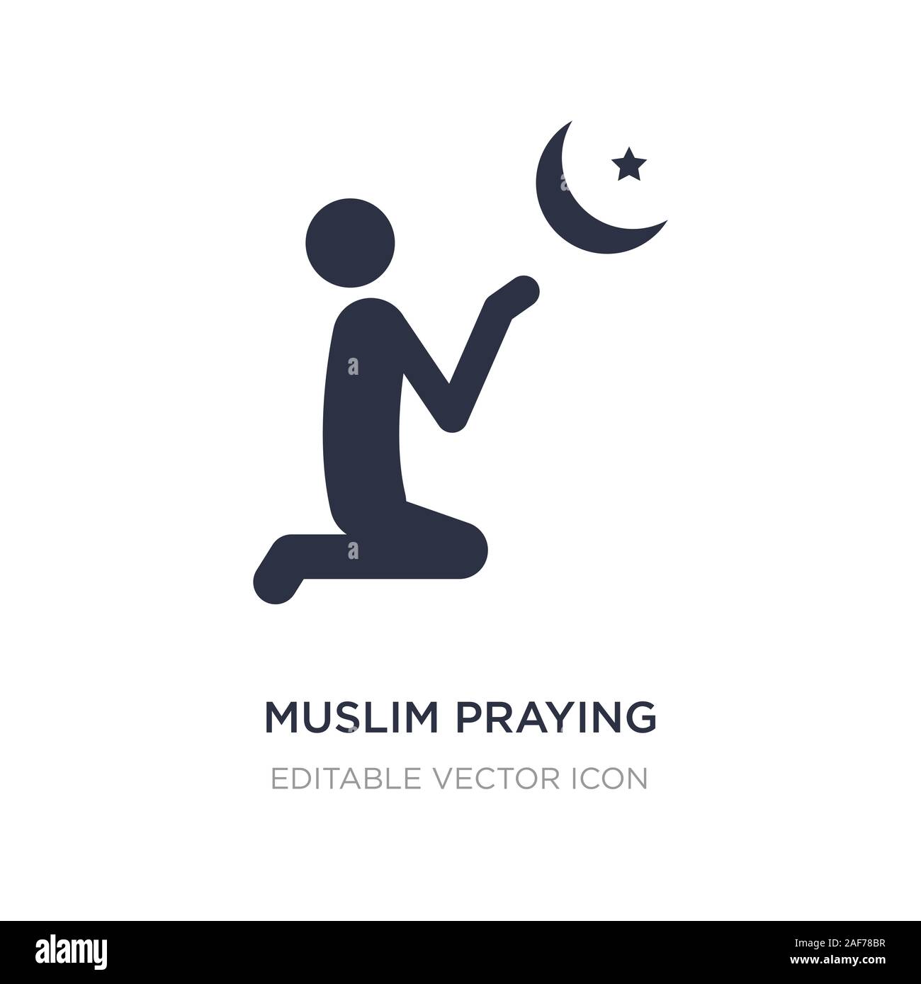 muslim praying icon on white background. Simple element illustration ...