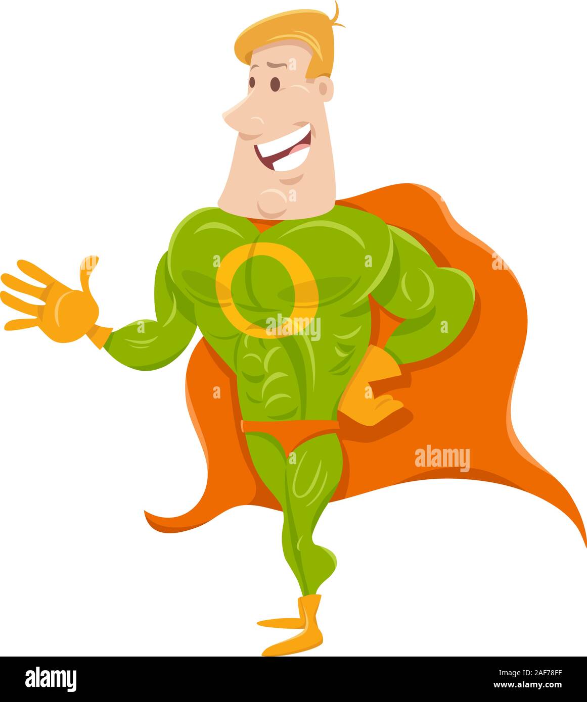 Cartoon Illustration of Funny Superhero Fantasy Character or Man in ...