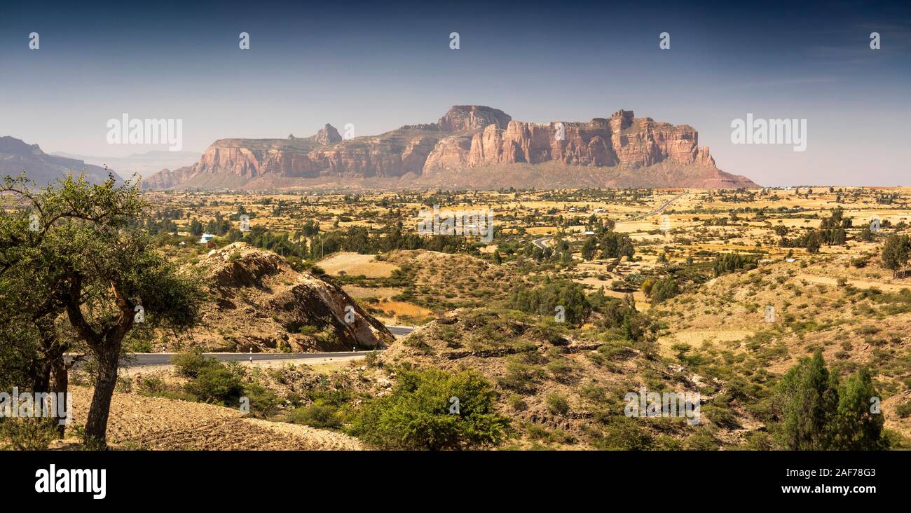 Ethiopia, Tigray, Megab, Gheralta Escarpment, home to hilltop rock-cut ...