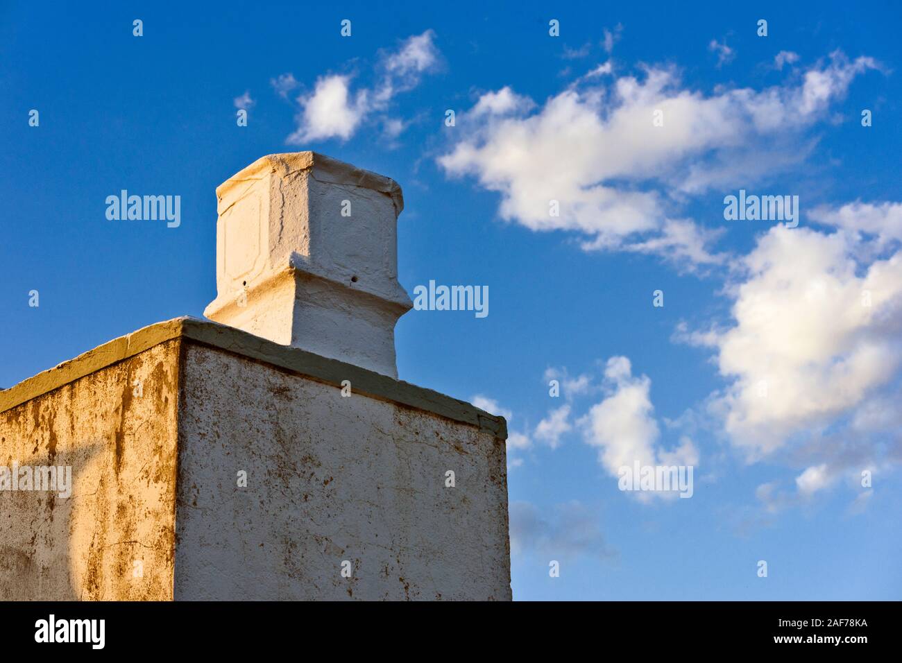 cubic chimney shape in Olhao, Algarve, portugal Stock Photo - Alamy