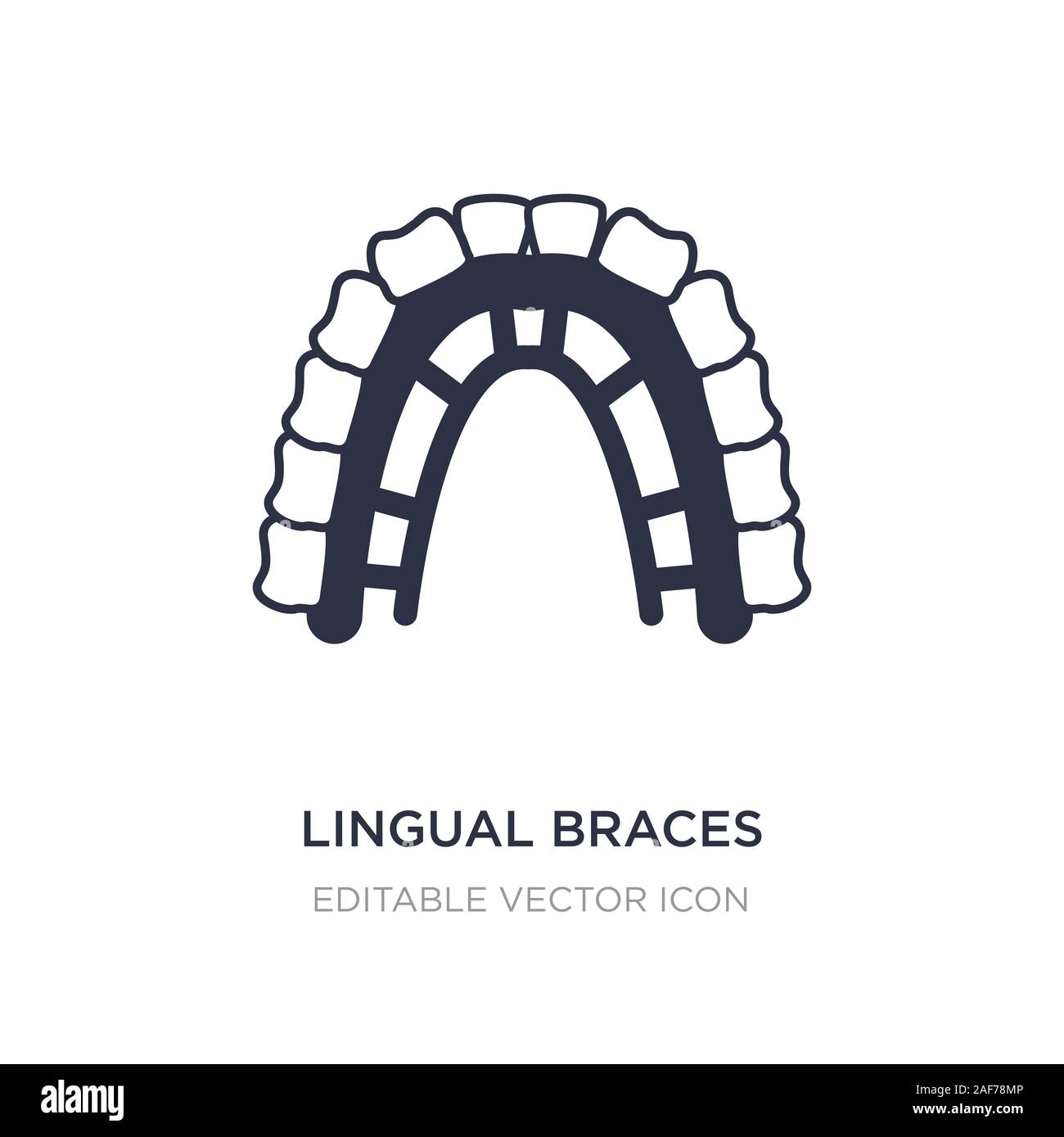 lingual braces icon on white background. Simple element illustration from Dentist concept ...