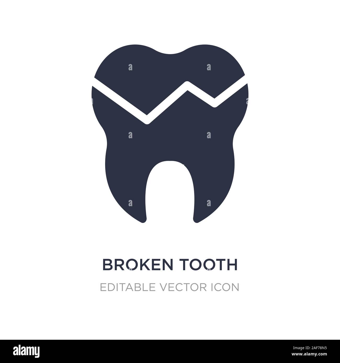 broken tooth icon on white background. Simple element illustration from ...
