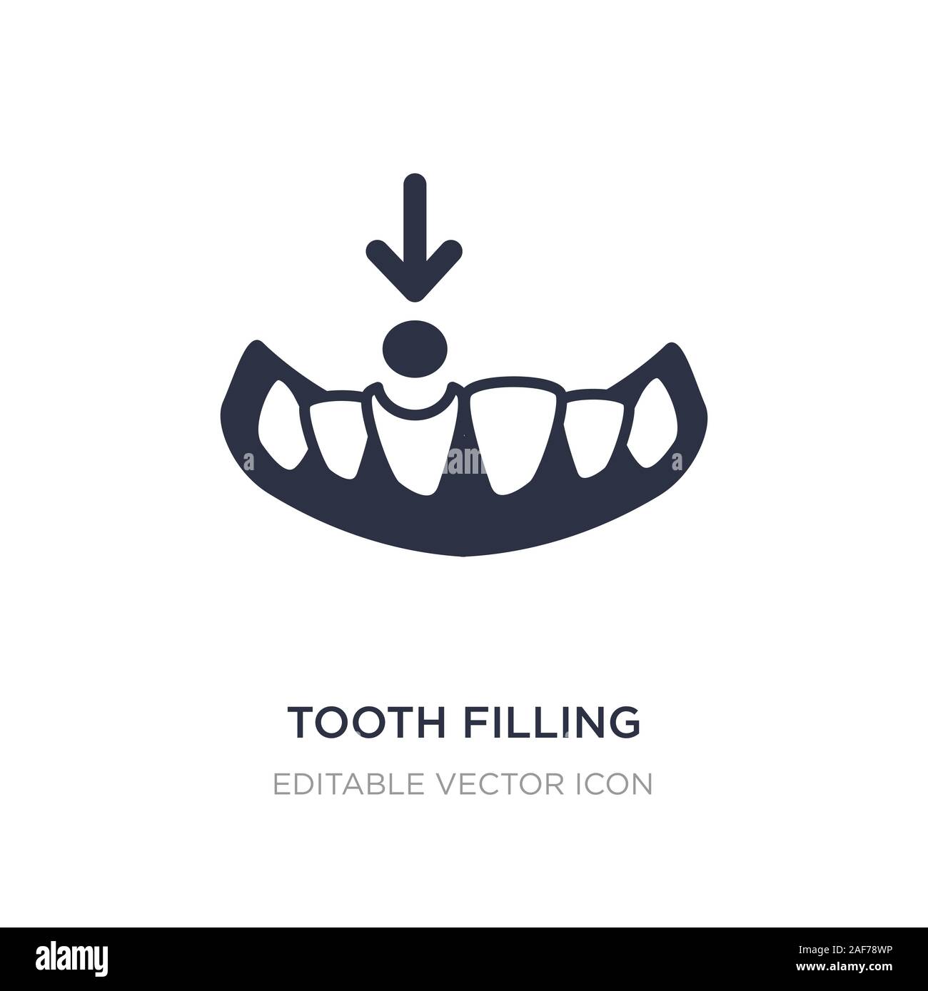 tooth filling icon on white background. Simple element illustration ...