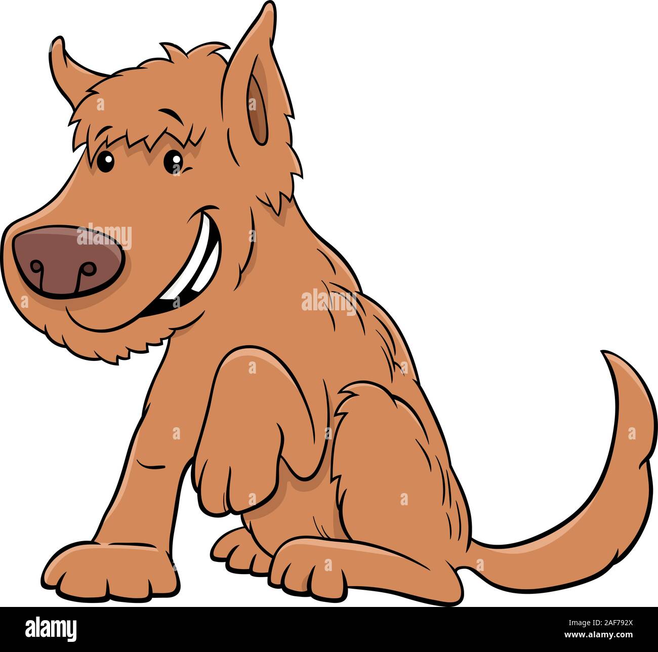 Cartoon Illustration of Funny Shaggy Dog or Puppy Animal Character ...