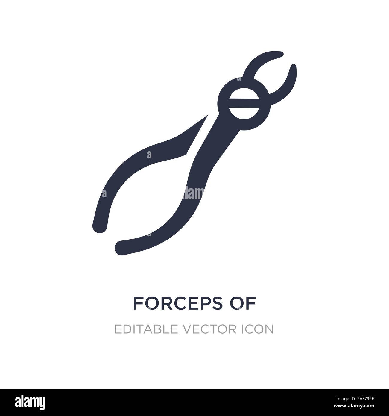 forceps of dentist tools icon on white background. Simple element ...