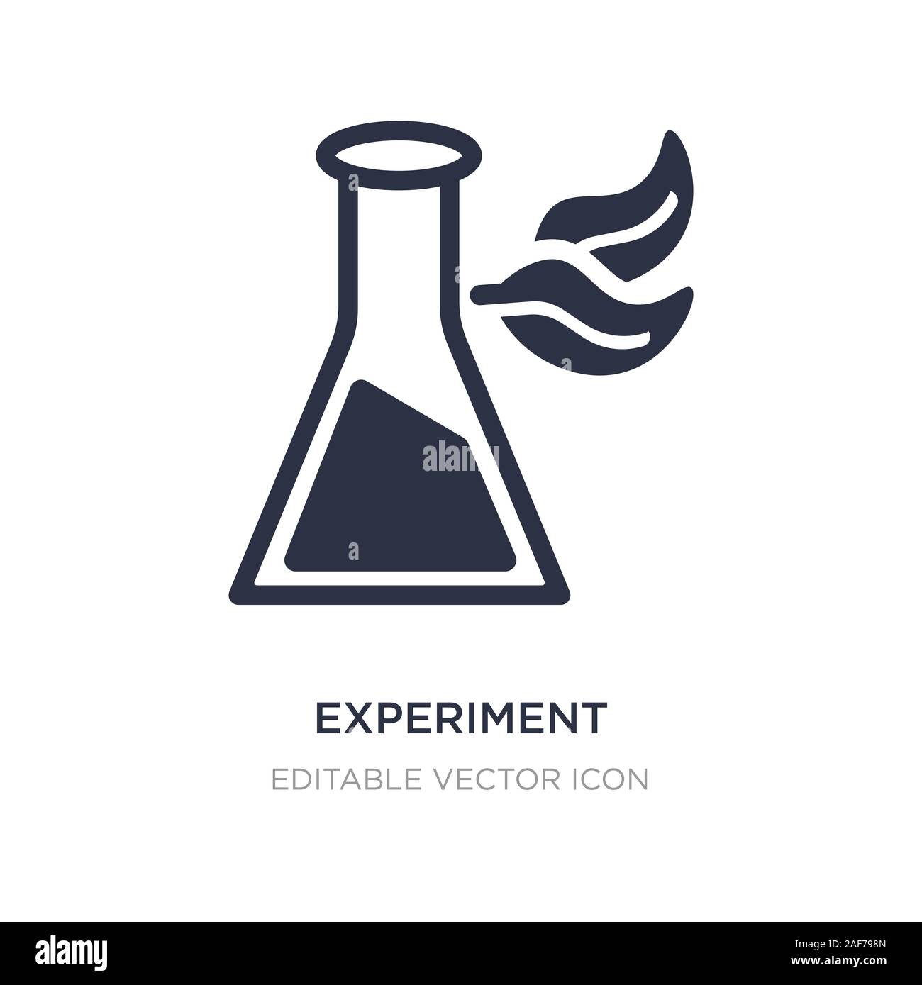 experiment flask with leaves icon on white background. Simple element ...