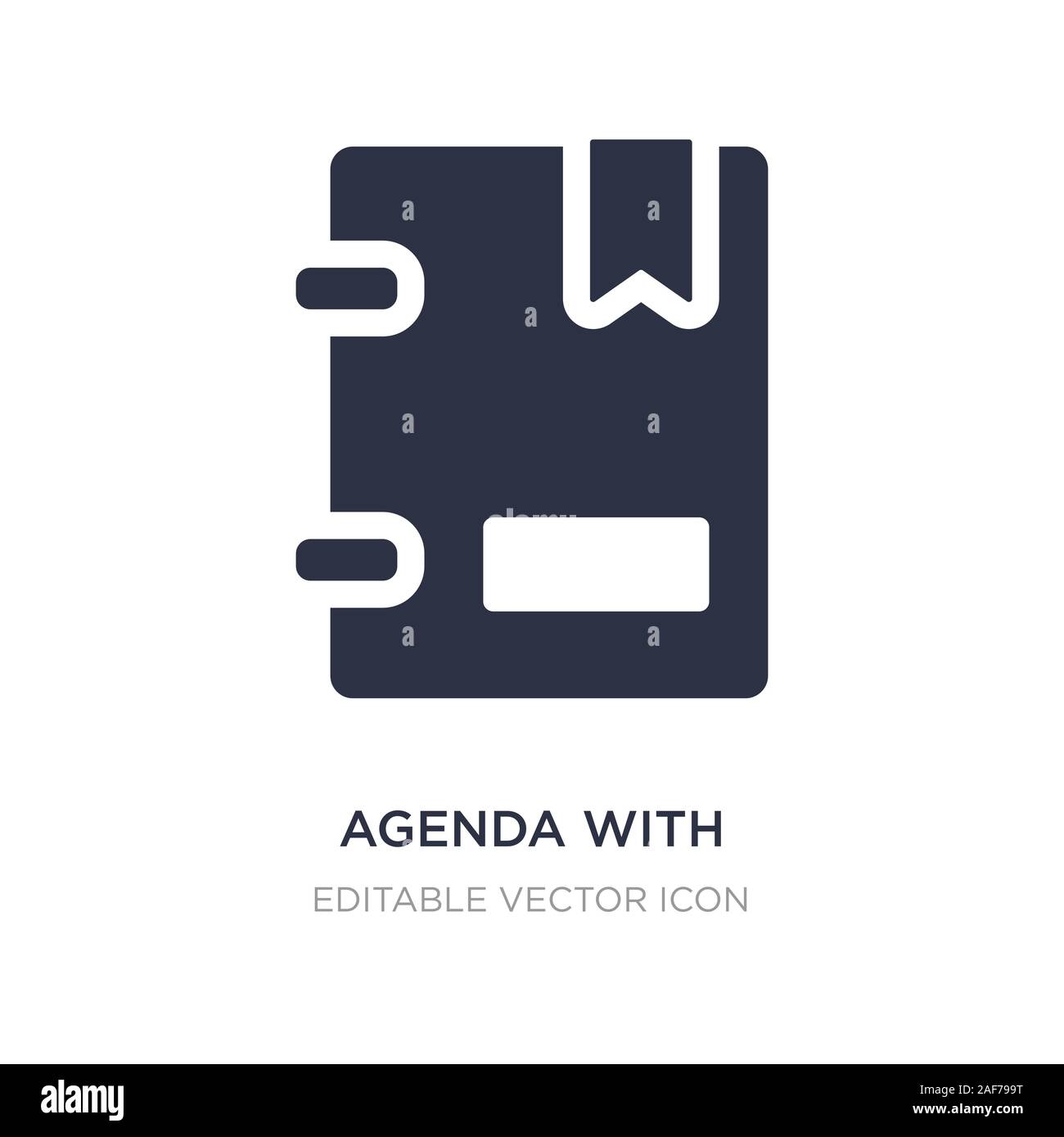 agenda with bookmarks icon on white background. Simple element ...
