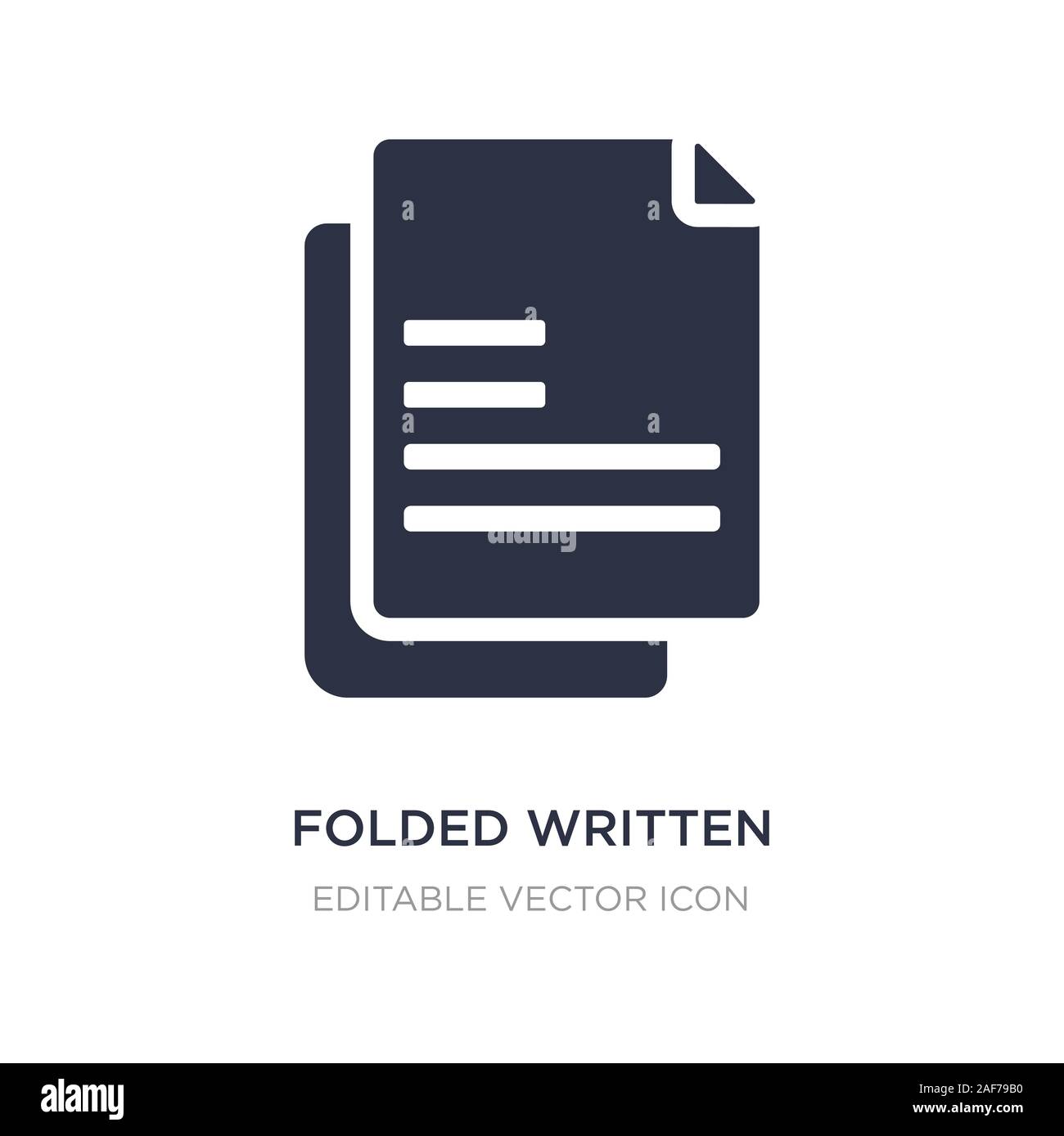 folded written paper icon on white background. Simple element ...