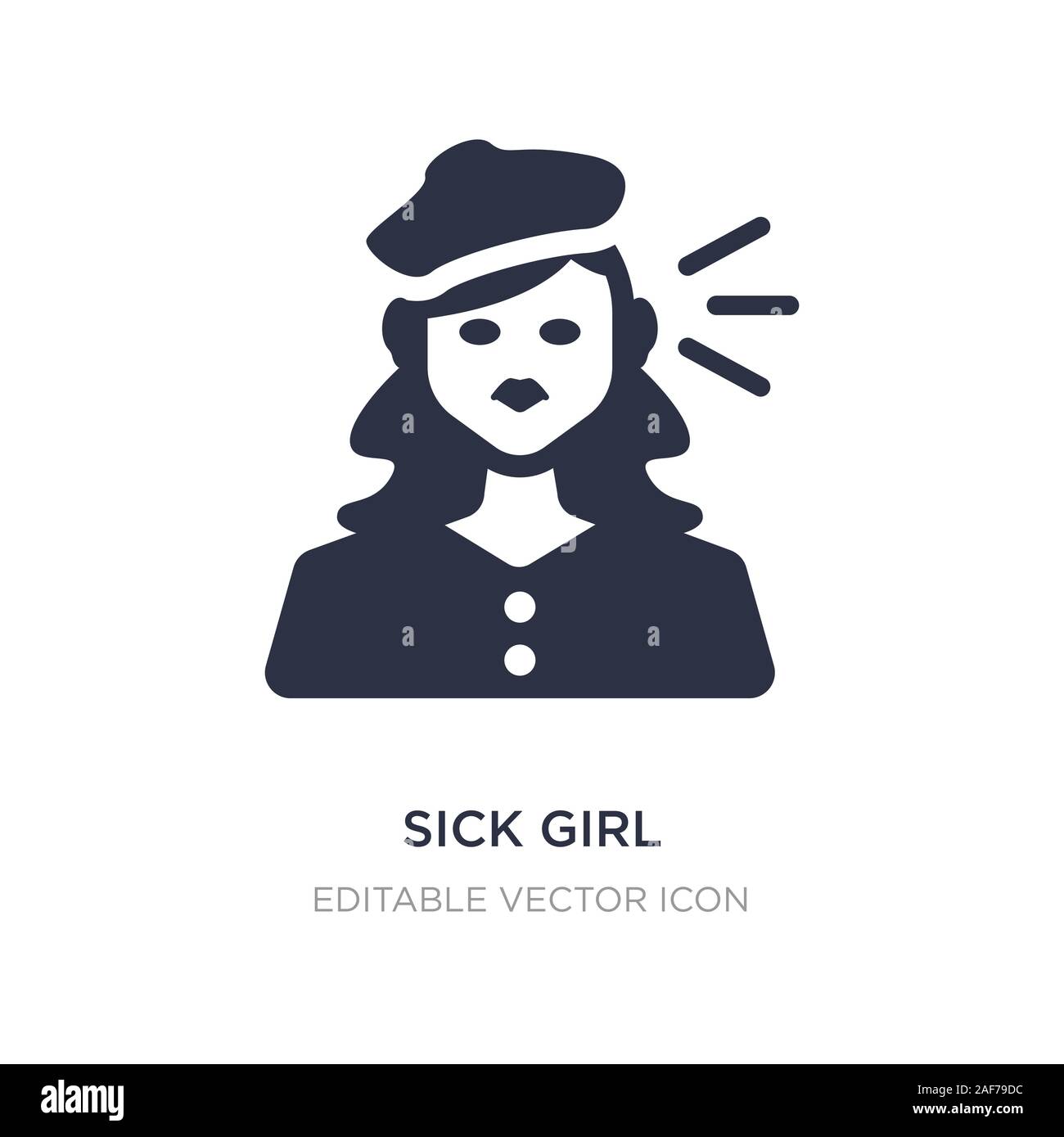 sick girl icon on white background. Simple element illustration from ...