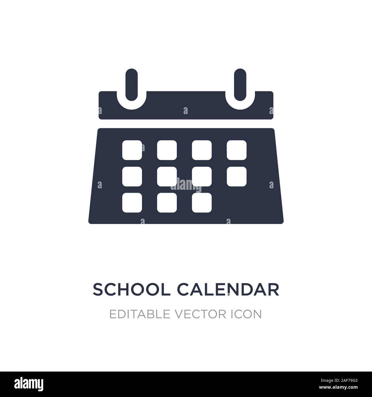 school calendar icon on white background. Simple element illustration ...