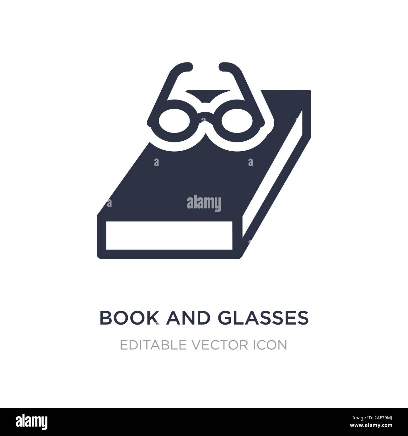 book and glasses icon on white background. Simple element illustration ...