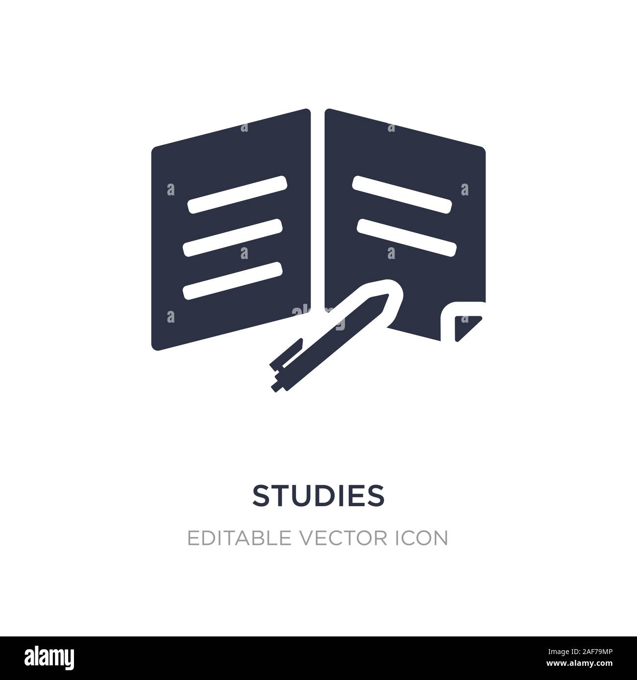 studies icon on white background. Simple element illustration from ...