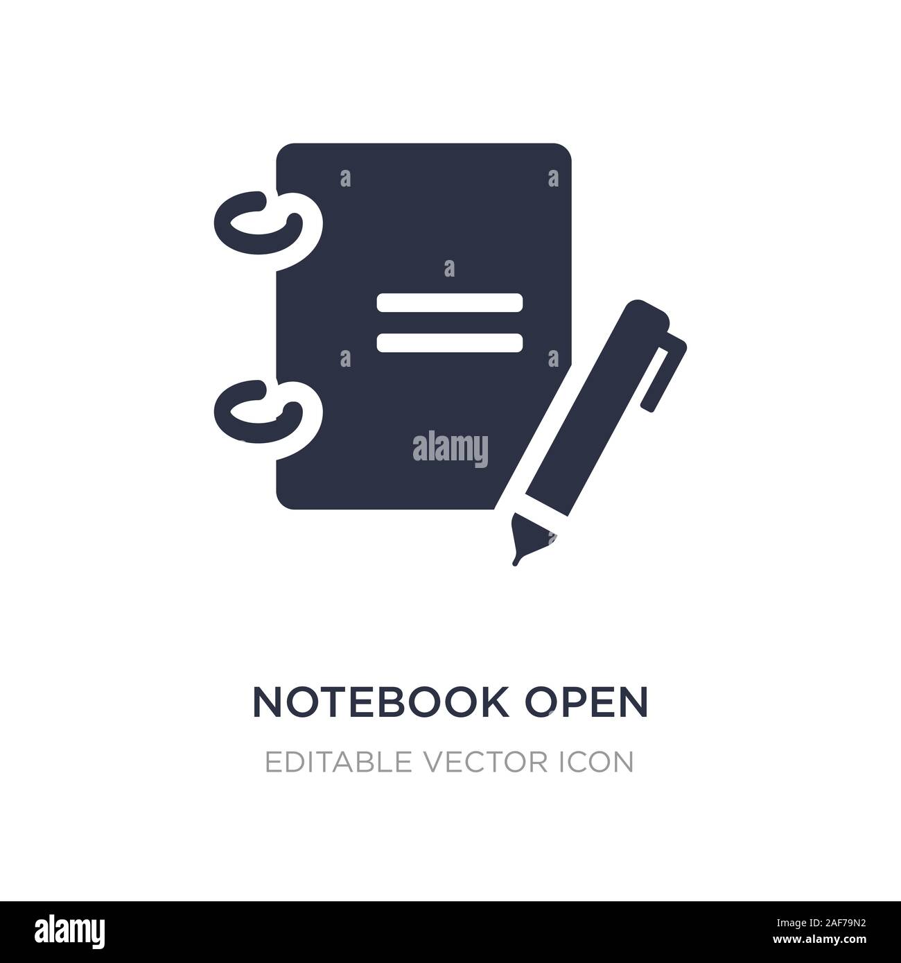 notebook open with bookmark icon on white background. Simple element ...