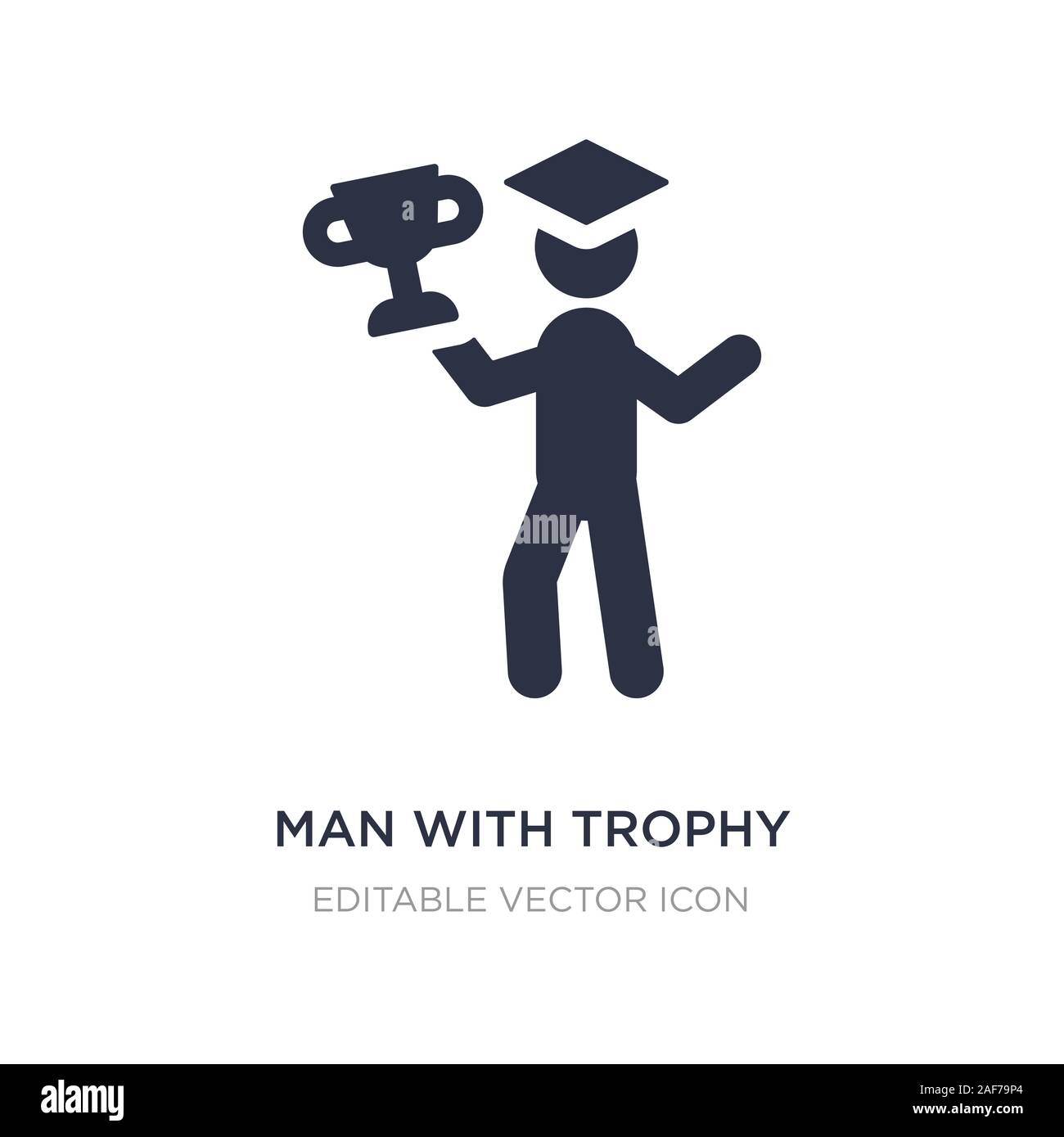 man with trophy icon on white background. Simple element illustration ...