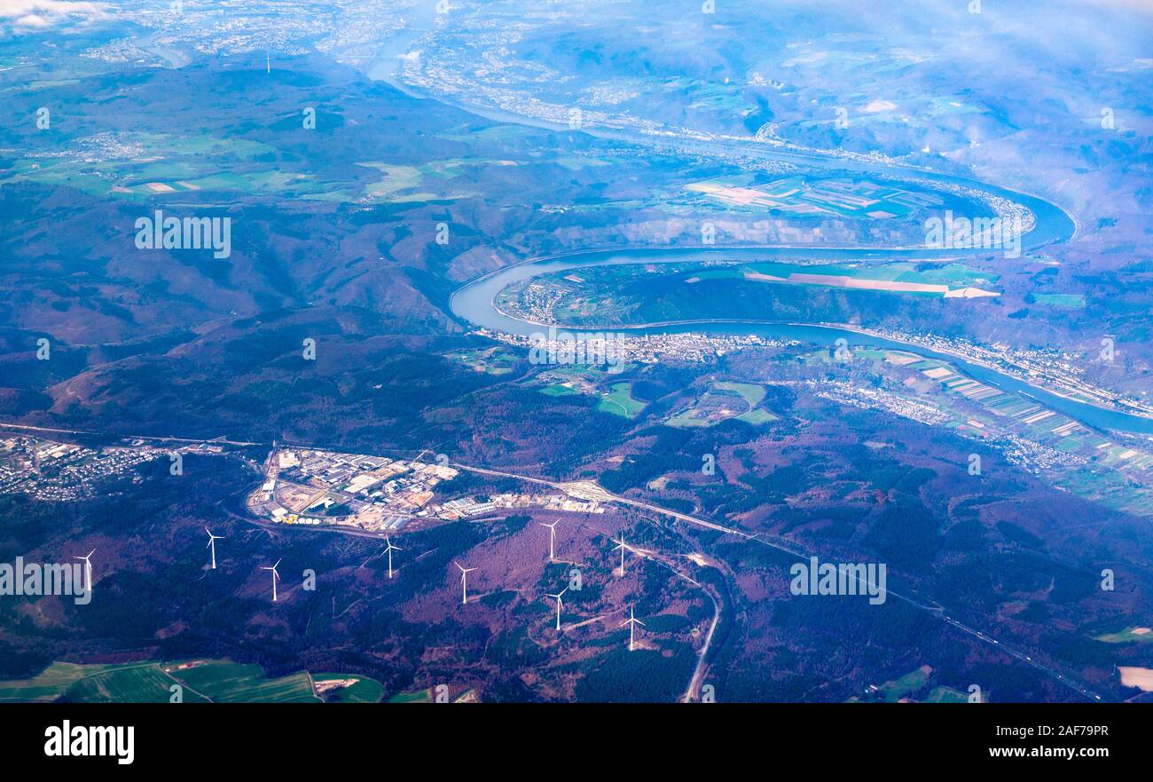 Aerial view of the Rhine Gorge near Boppard in Germany Stock Photo - Alamy
