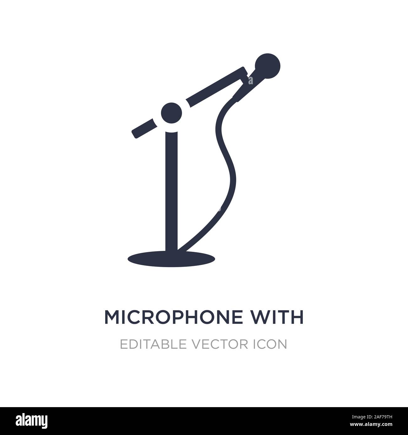 microphone with stand icon on white background. Simple element ...