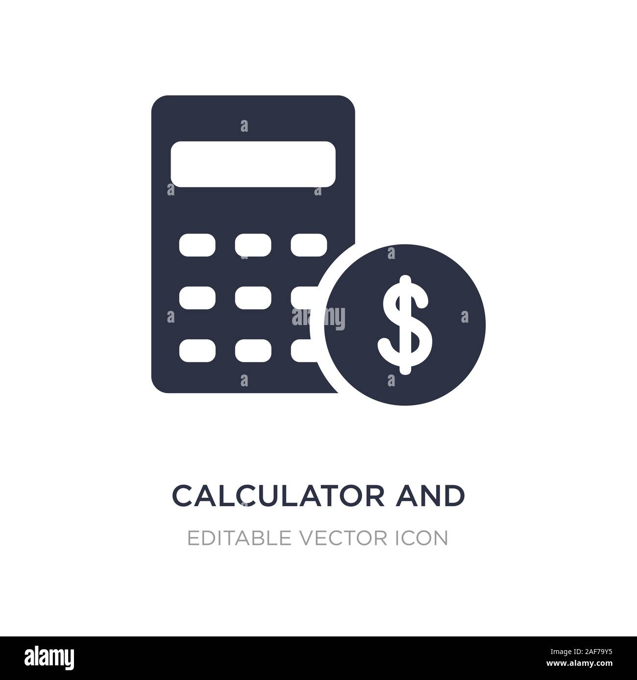 calculator and dollar icon on white background. Simple element ...