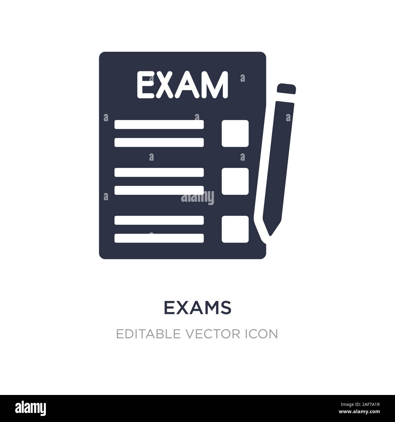 exams icon on white background. Simple element illustration from ...