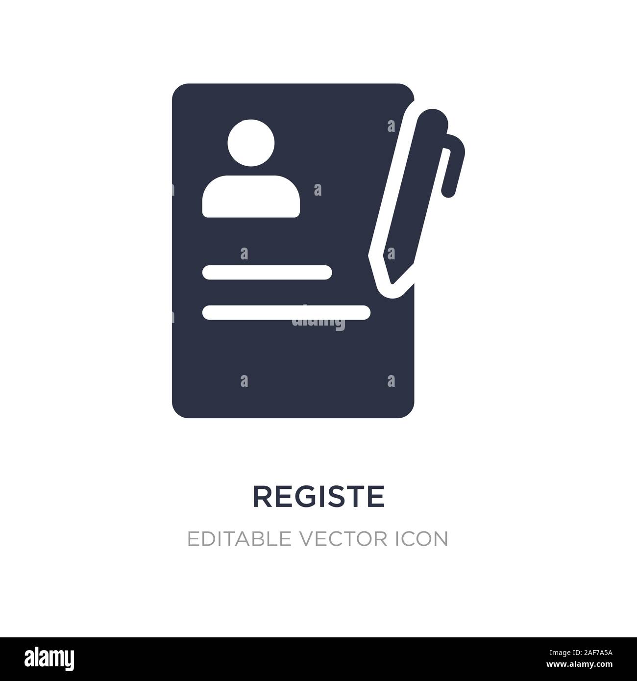 registe icon on white background. Simple element illustration from ...
