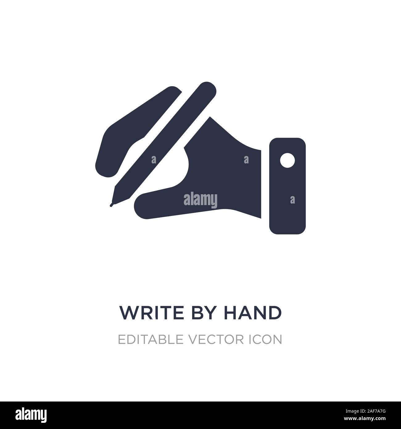 write by hand icon on white background. Simple element illustration ...