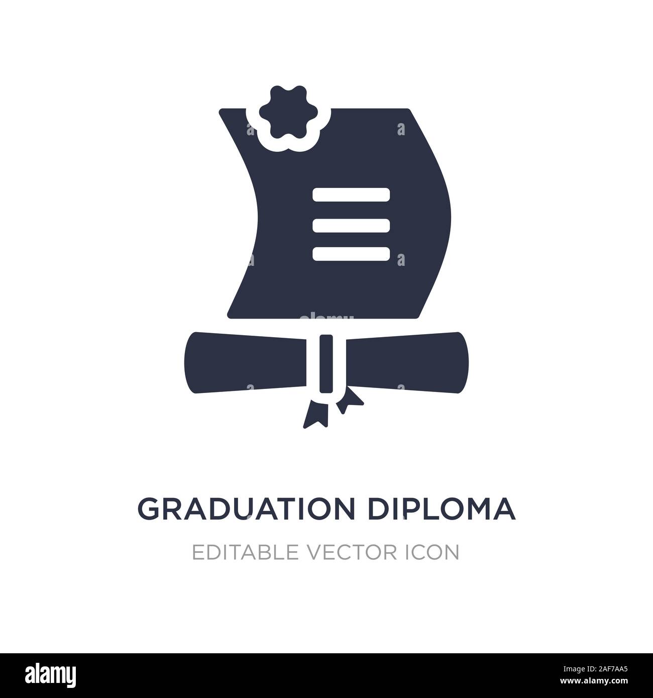 graduation diploma icon on white background. Simple element ...