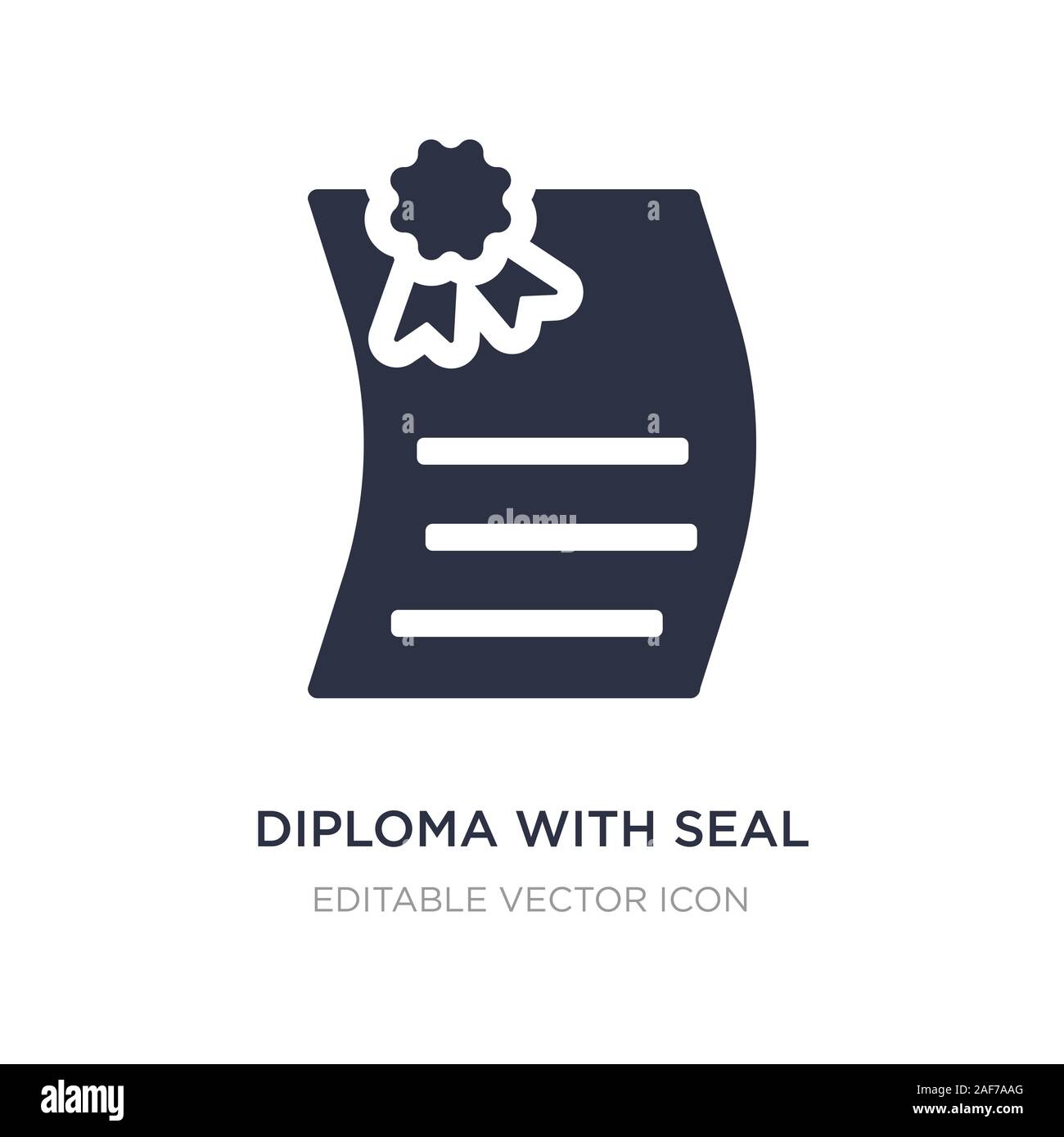 diploma with seal icon on white background. Simple element illustration ...