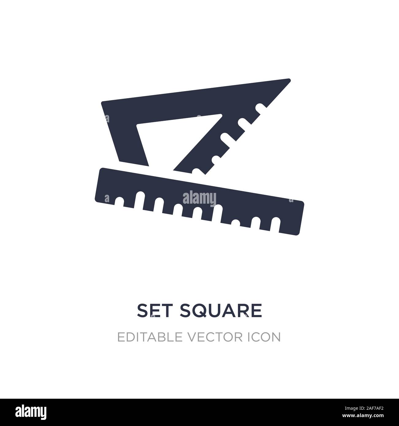 set square school tool icon on white background. Simple element ...