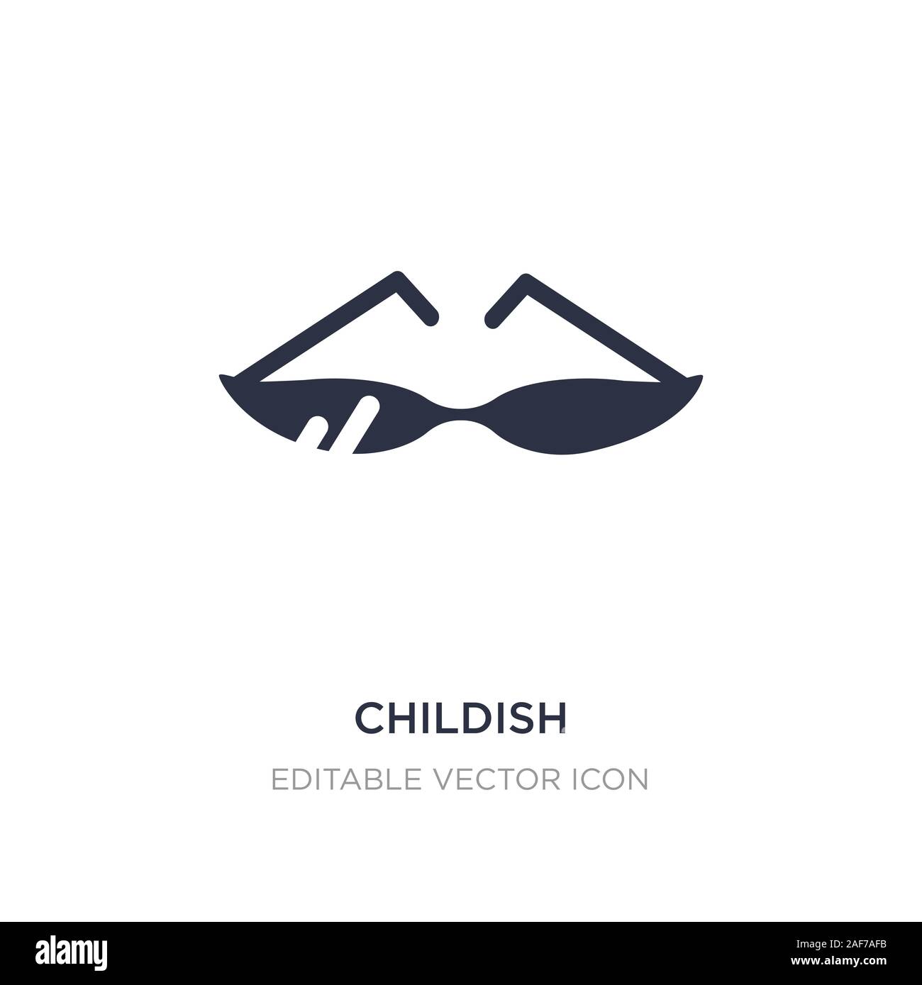 childish eyeglasses icon on white background. Simple element ...