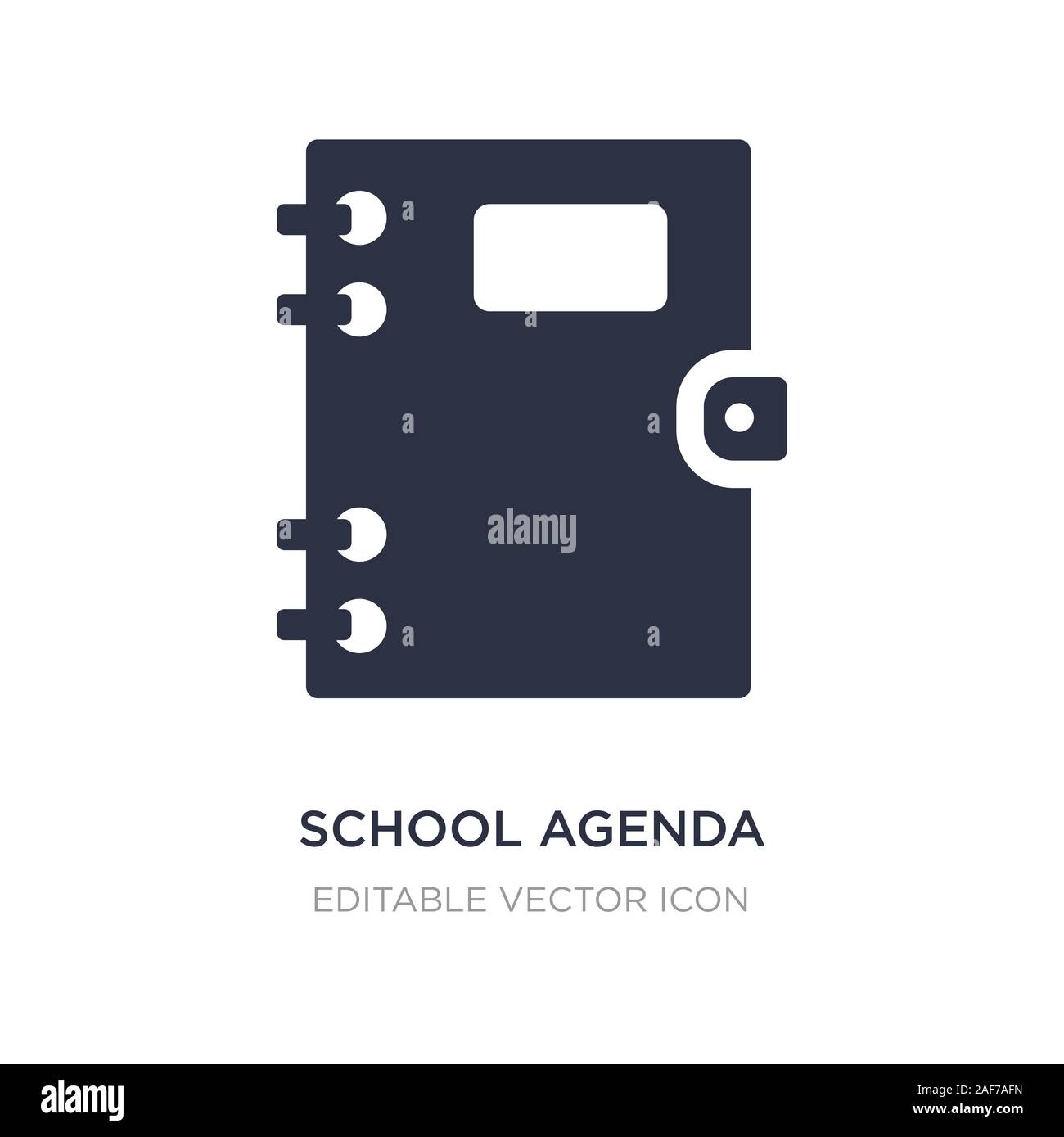school agenda icon on white background. Simple element illustration ...
