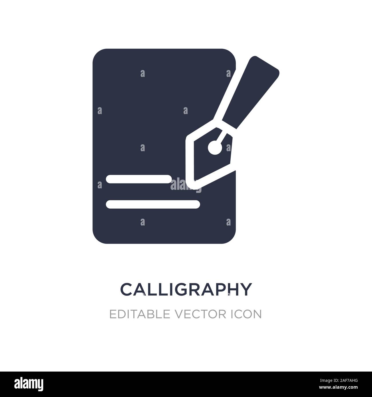 calligraphy icon on white background. Simple element illustration from ...
