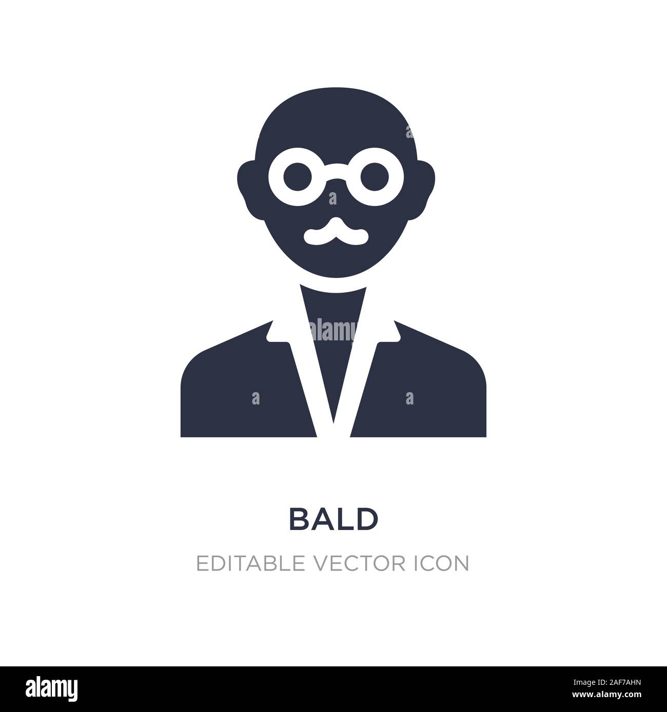 bald icon on white background. Simple element illustration from ...