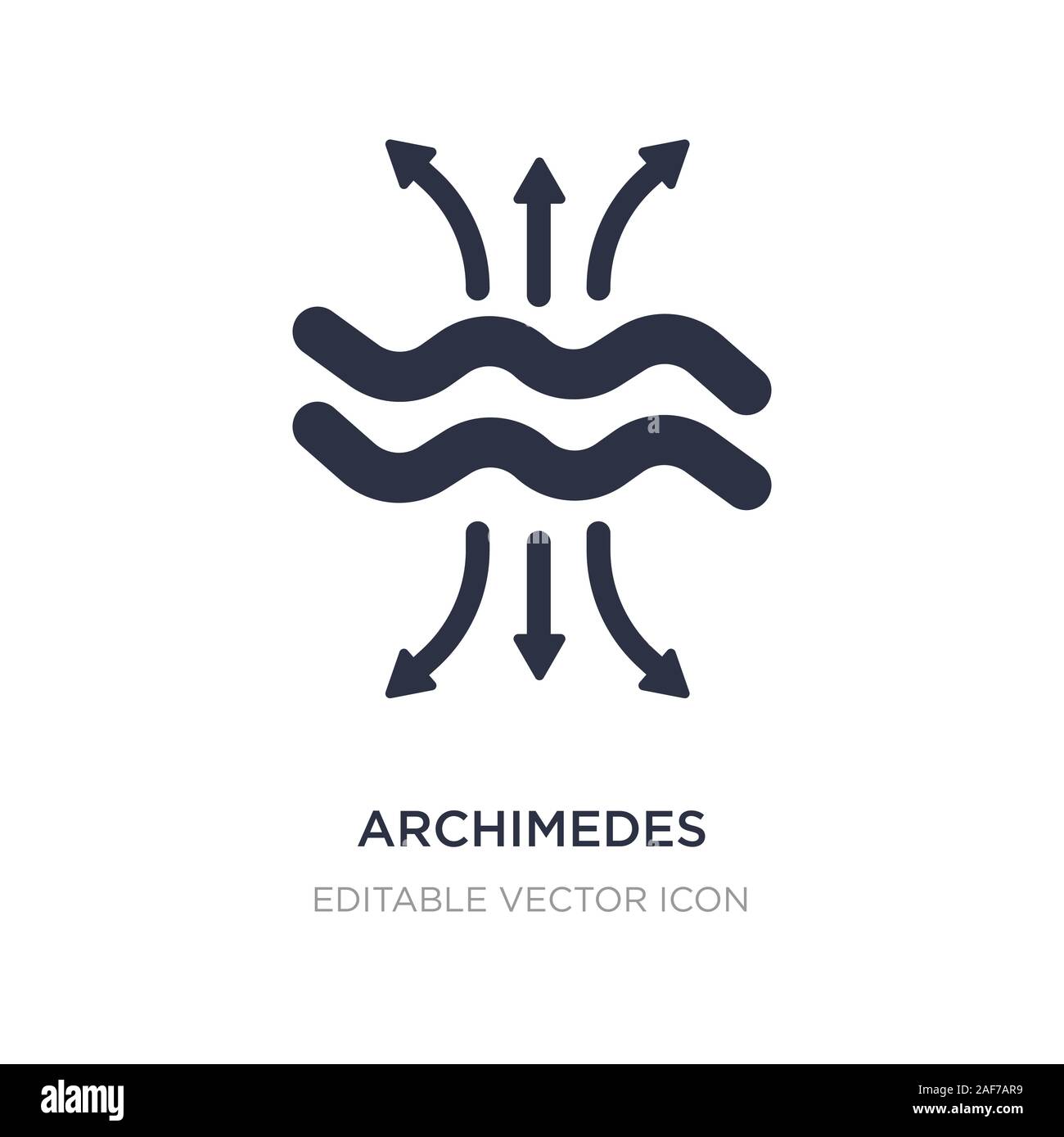 archimedes principle icon on white background. Simple element ...